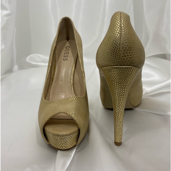 Guess | Shoes | Guess Snake Skin Print Peep Toe Stiletto Heel | Poshmark